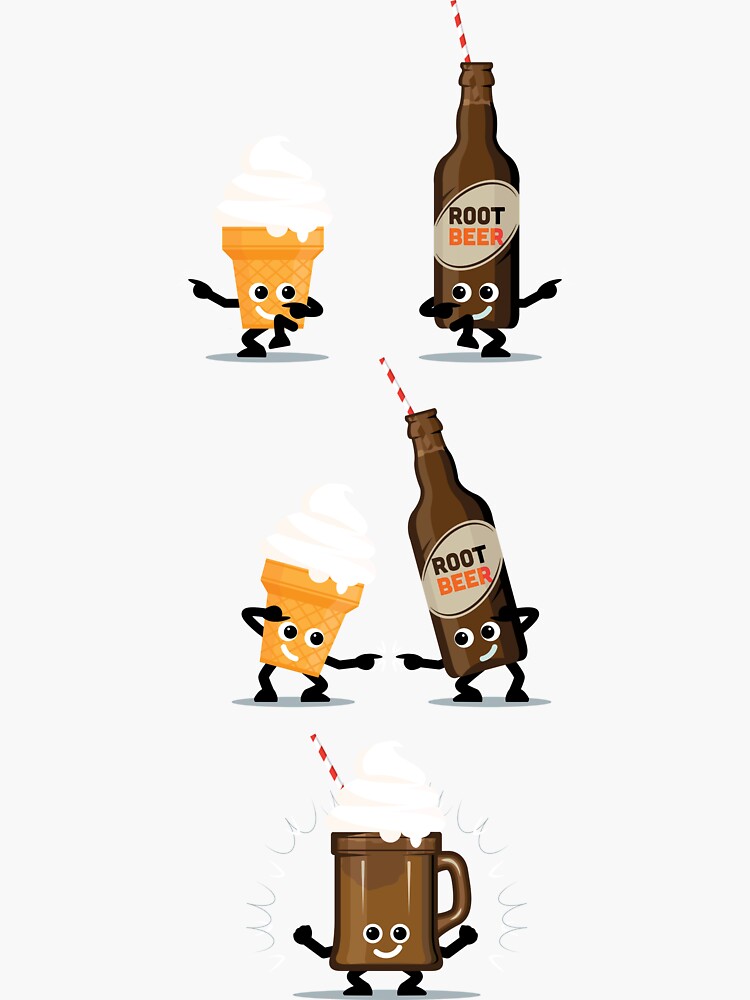 "Character Fusion - Root Beer Float" Sticker by SevenHundred | Redbubble