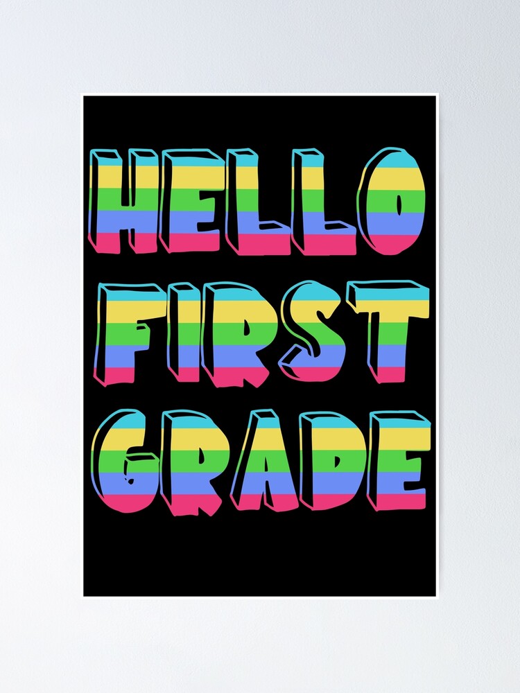Póster «Hola, primer grado, regreso a la escuela, primer grado» de ... Póster «Hola, primer grado, regreso a la escuela, primer grado» de ...