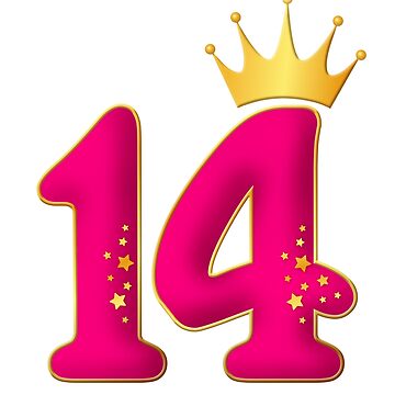 "14 Years Old, Birthday party design for girls. 14 and crown" Poster ...