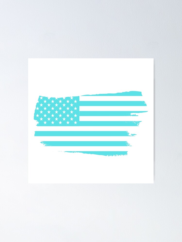 "American Flag Blue Color" Poster for Sale by Anuragwk | Redbubble