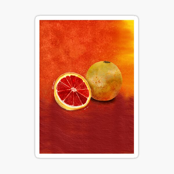 "Grapefruit - Food Art" Sticker by Scubedesign | Redbubble