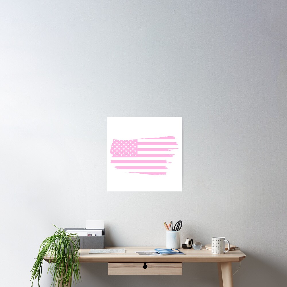 "American Flag Pink Color" Poster for Sale by Anuragwk | Redbubble