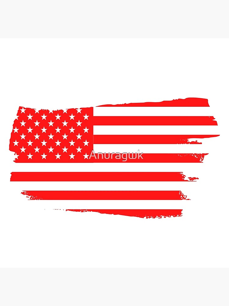 "American Flag Red Color" Art Print by Anuragwk | Redbubble