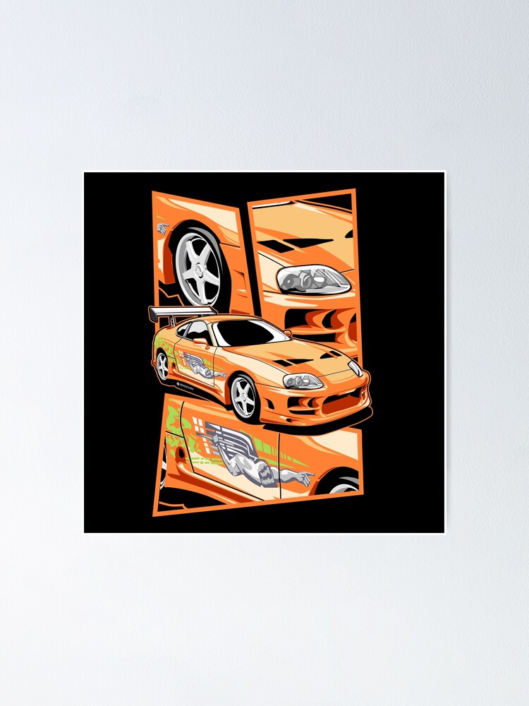 "Brian's toyota supra from fast and furious" Poster by ASAKDESIGNS ...