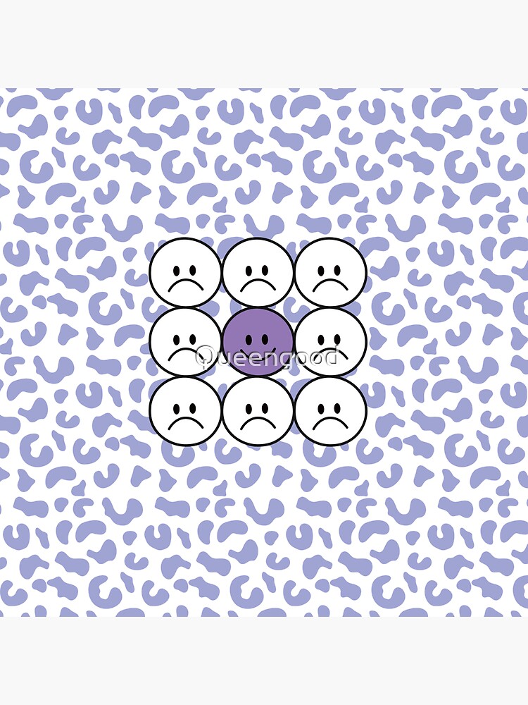 "purple Smiling Face, Smile in the middle of a sulky look" Sticker for ...