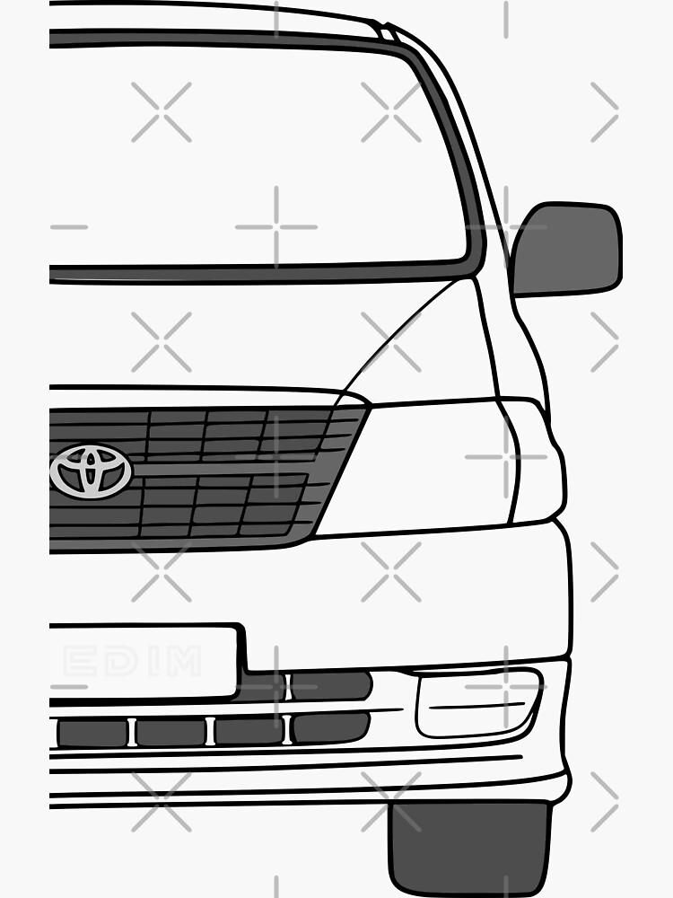 "Toyota Hiace Panel Van facelift" Sticker by EdimDesign | Redbubble