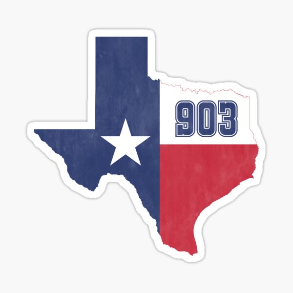 "Texas Flag USA 903 Area Code" Sticker for Sale by ArcticDreams | Redbubble