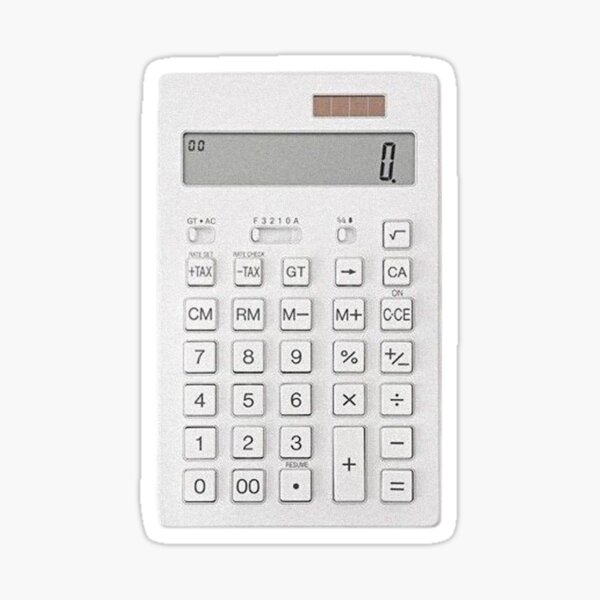 "Minimal Aesthetic White Calculator " Sticker for Sale by STEEZII ...
