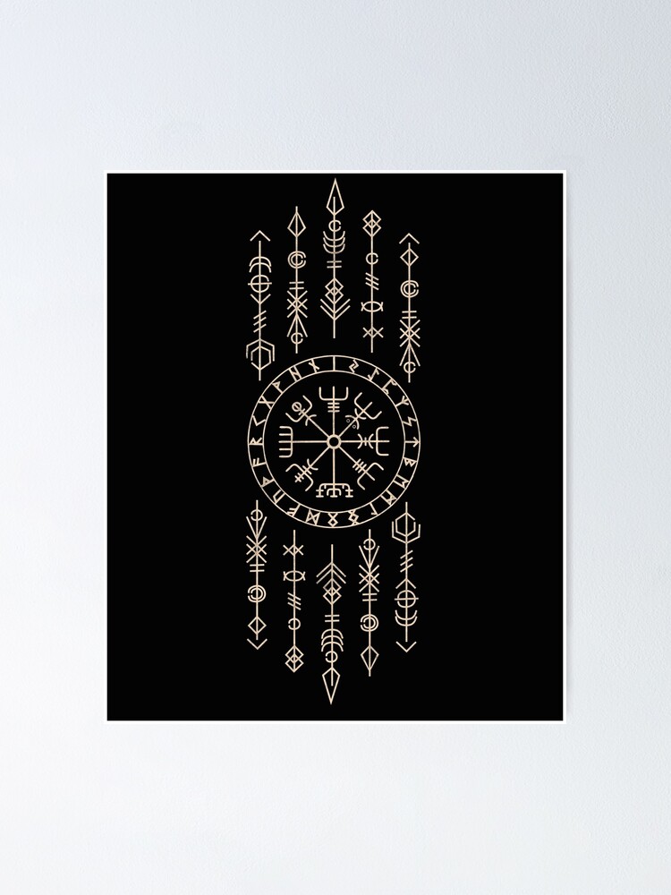 "Viking Compass Celtic Runa Symbols" Poster for Sale by alenaz | Redbubble