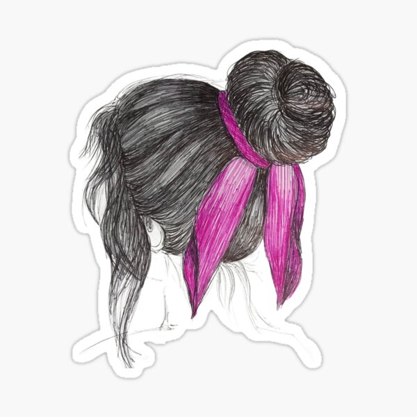 "Messy bun" Sticker for Sale by Chrezelda | Redbubble