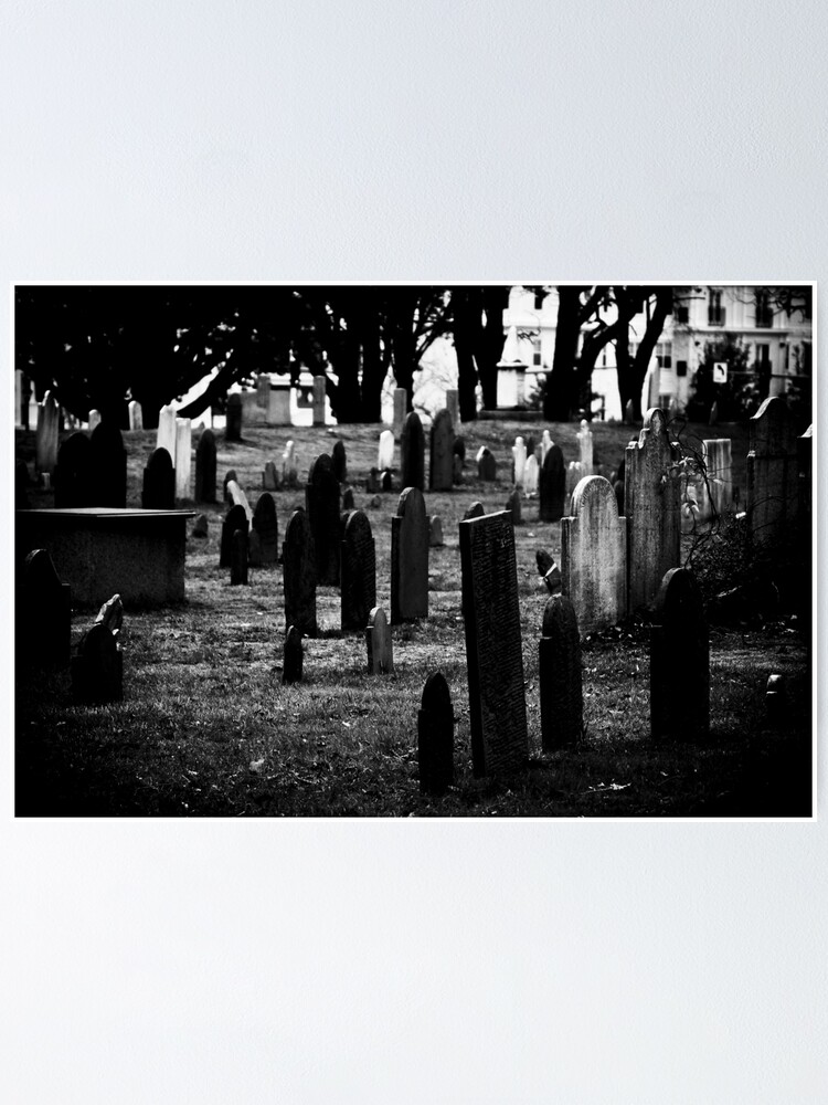 "Black and White Grave Yard Cemetery" Poster for Sale by Sheamus5000 ...