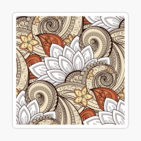 "Paisley Print with Vintage Floral Motifs" Sticker for Sale by ...
