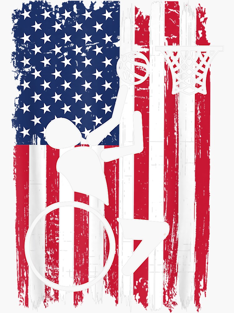 "Paralympic Basketball USA Grunge Flag Paralympic" Sticker for Sale by ...