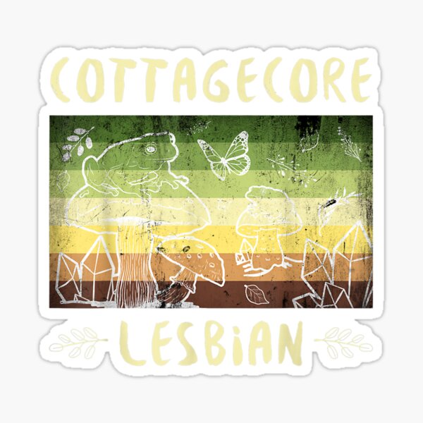 "Lesbian Flag Frog Core Frogcore" Sticker for Sale by tolivia | Redbubble