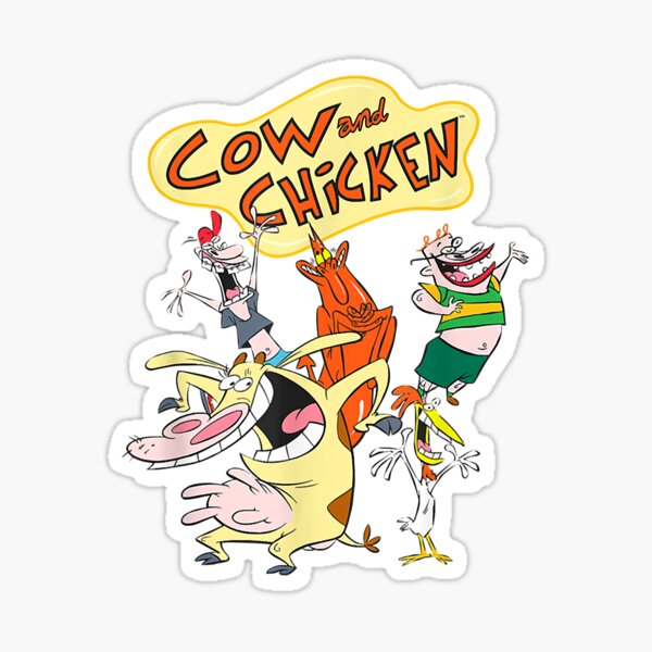 "Characters cow & chicken cartoon" Sticker for Sale by CaseyWalter ...