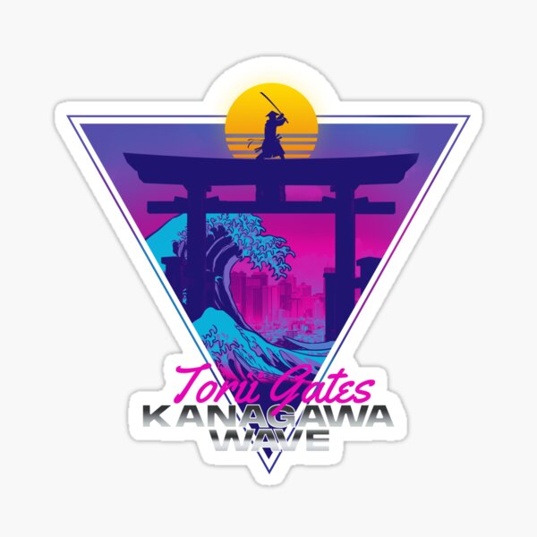 "Torri gate kanagawa wave retrowave" Sticker for Sale by Meowanime99 ...