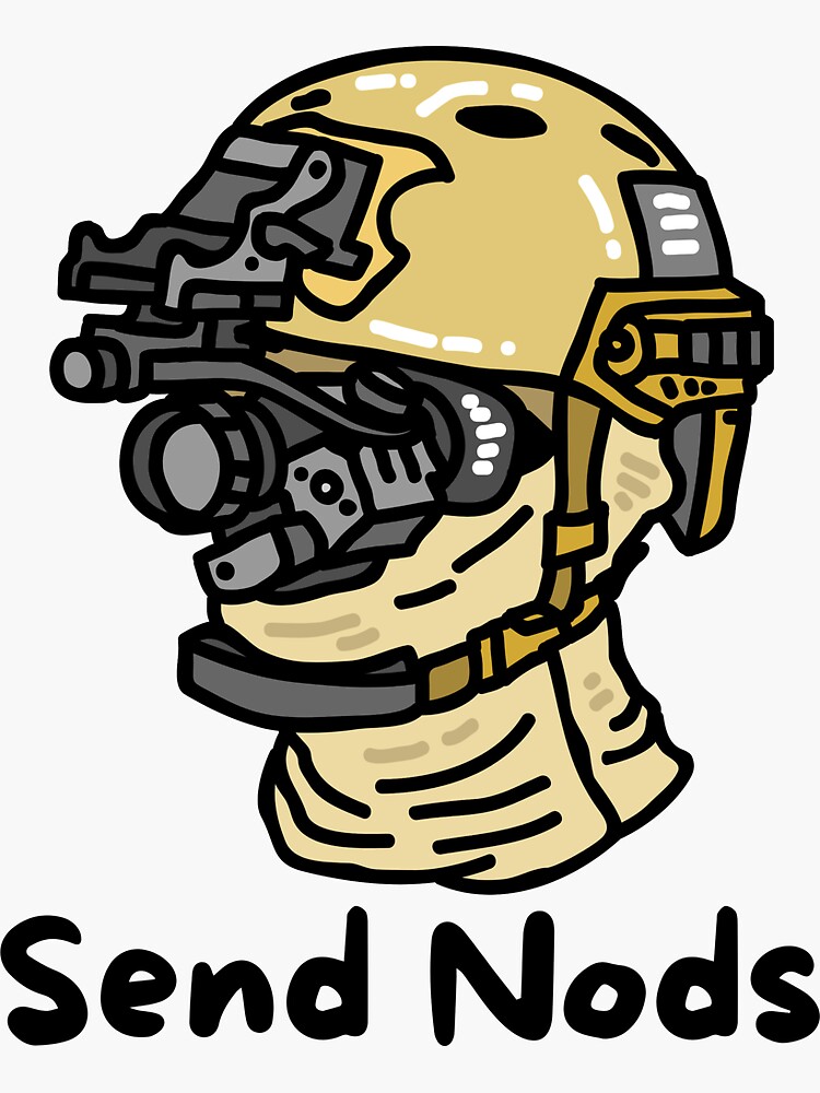 "Send nods helmet graphic" Sticker for Sale by GunsAndStuff | Redbubble