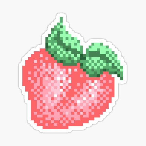 Sliced Strawberry Pixel Art Sticker Paper & Party Supplies Stickers ...