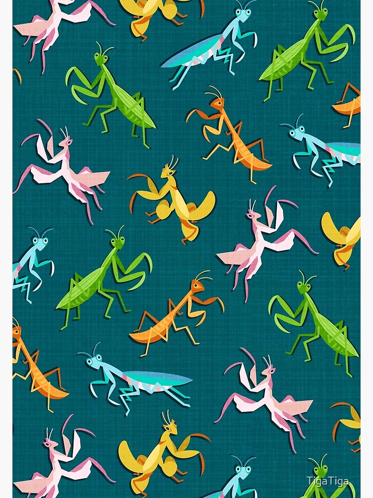 "A Simple Assortment of Praying Mantises - Teal" Photographic Print by ...