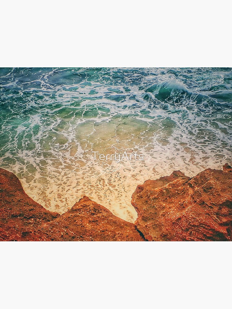 "Turquoise Ocean at Beach Cliffs Mermaids Pool" Poster for Sale by ...