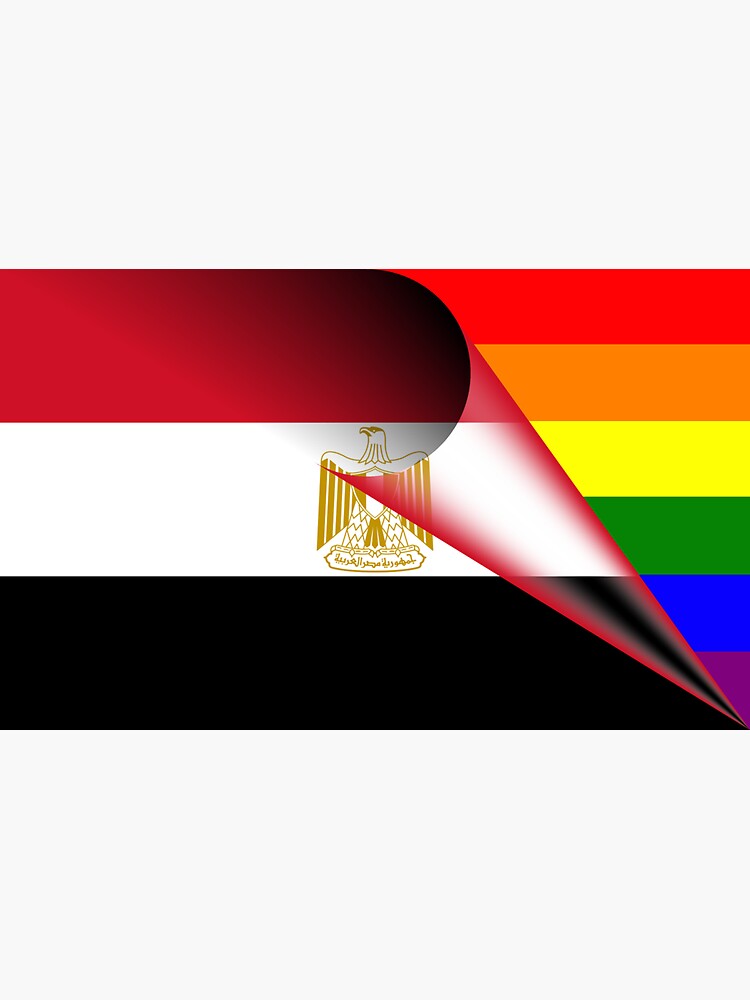 "Egypt Flag Gay Pride Rainbow Flag" Sticker by bigbadbear | Redbubble