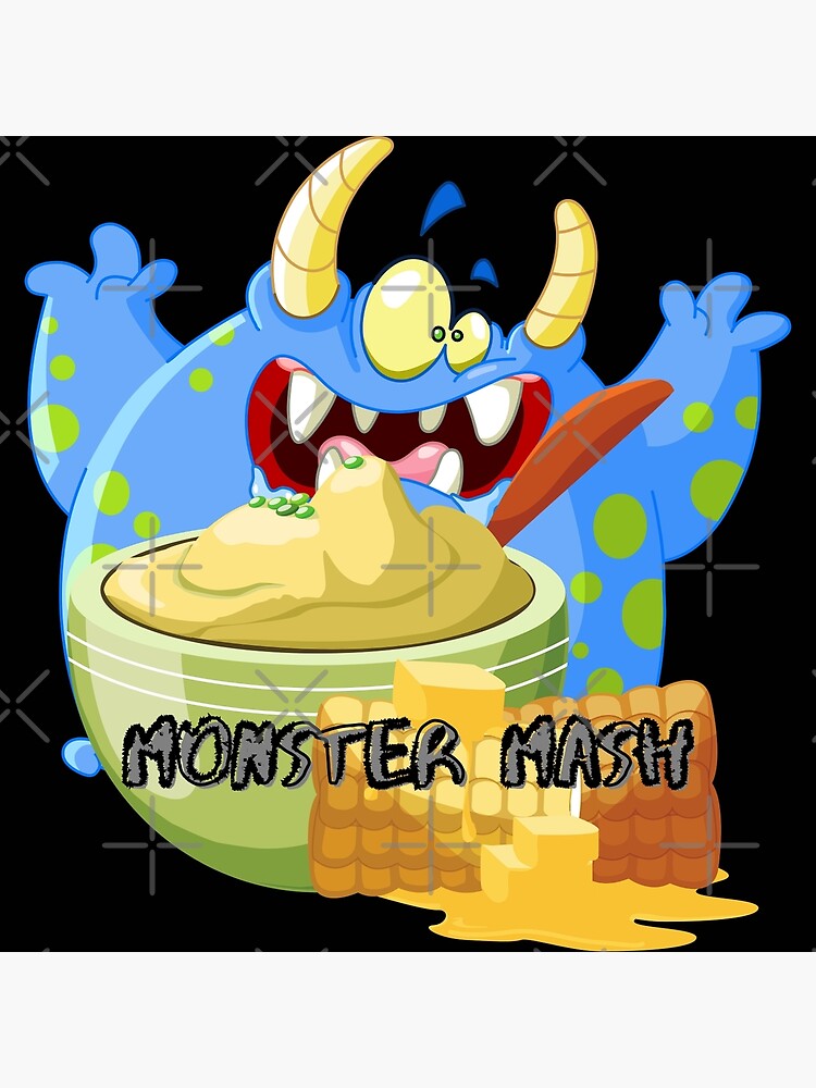 "'Monster Mash' cute funny Halloween Blue monster with Mashged Potatoes ...