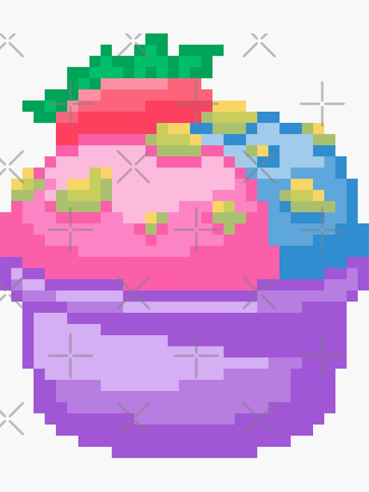 "Cute Pixel Art Ice Cream" Sticker for Sale by TakoyakiTech | Redbubble
