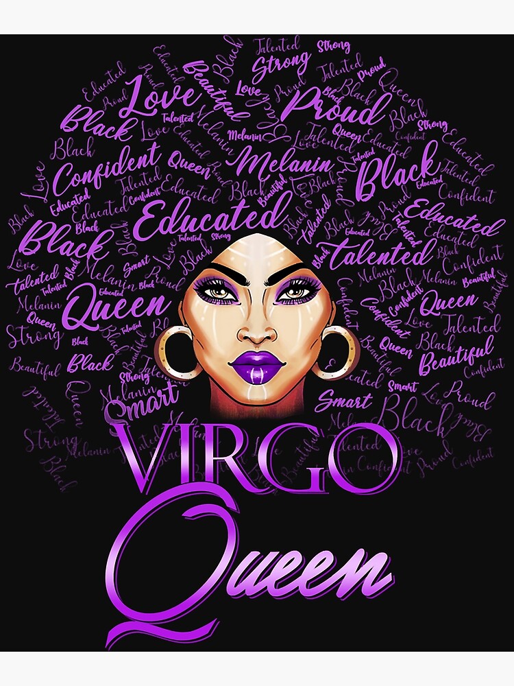 "Virgo Girl Womens Purple Queen Black Zodiac Birthday Sweatshirt ...