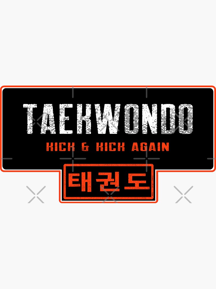 "Taekwondo kick and kick again with Korean text" Sticker for Sale by ...