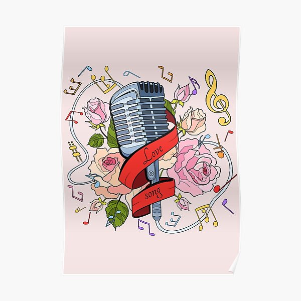 Póster «Micrófono con una variedad de flores de colores.» de Moonlife87 ...