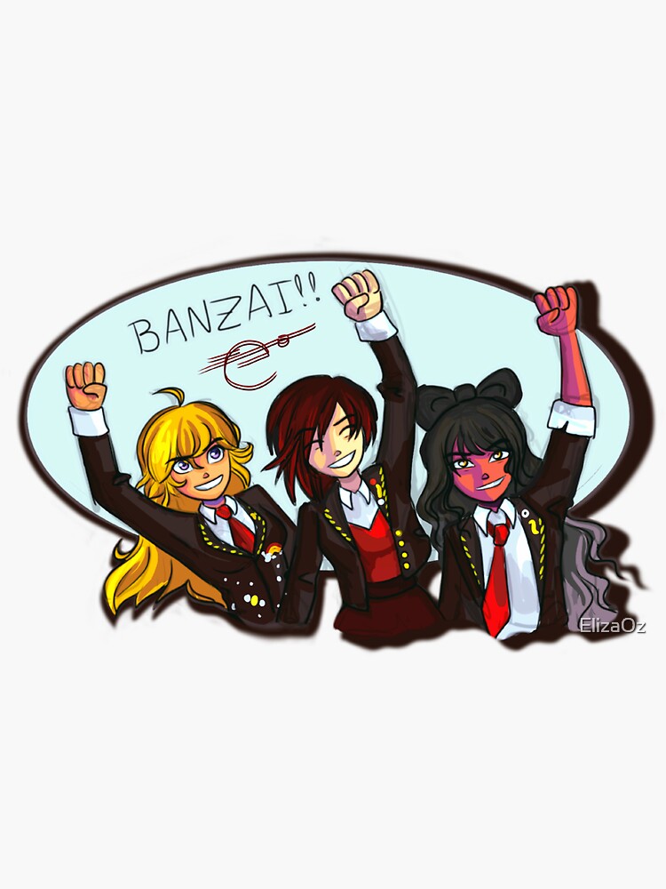 "RWBY Banzai!" Sticker by ElizaOz | Redbubble