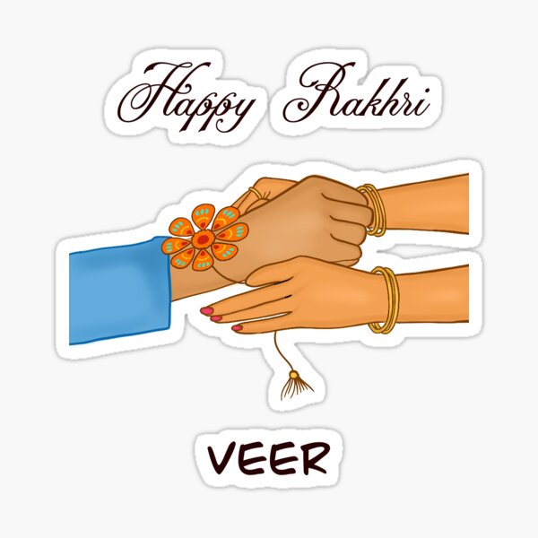 "Happy Rakhri veer, rakhrhya, Raksha bandhan, Rakhi" Sticker for Sale ...