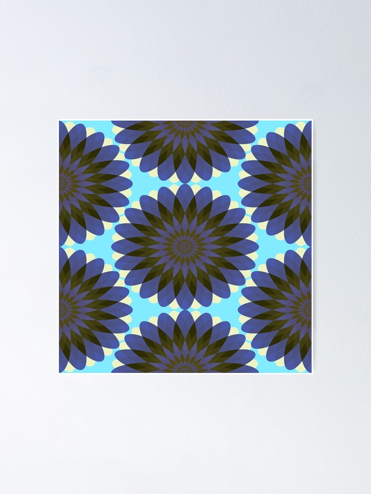 "Geometric Line Art | Repeating Flowers" Poster by tomjstone | Redbubble