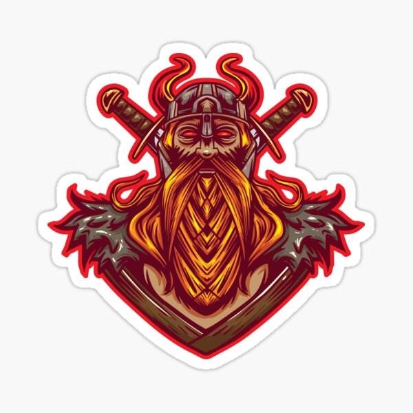 "Viking Warrior with Braided Beard Berserker" Sticker for Sale by ...