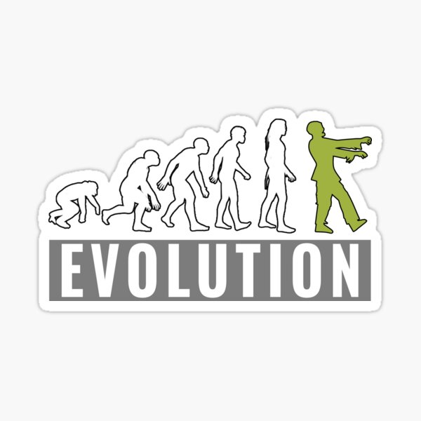 "ZOMBIE EVOLUTION" Sticker for Sale by Kishioushi | Redbubble