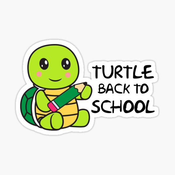 "Turtle Back To School " Sticker for Sale by ARANDAS | Redbubble