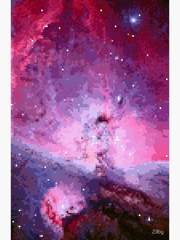 "Pixel Pink Nebula" Art Print by Zilby | Redbubble