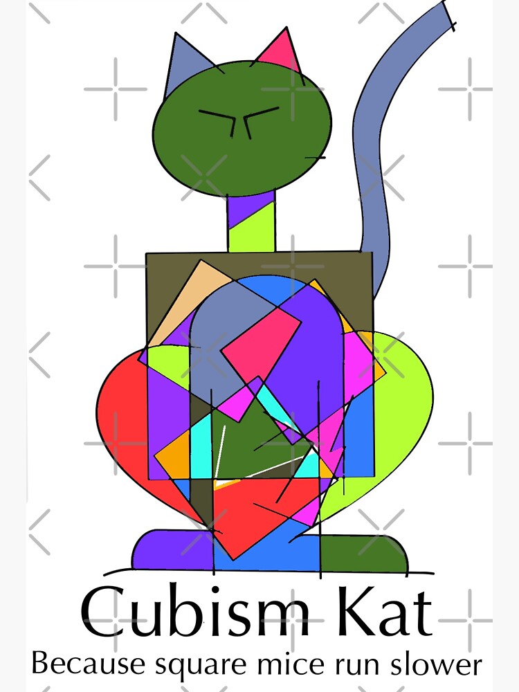 "Cubism Kat" Sticker for Sale by EspressoKatz | Redbubble