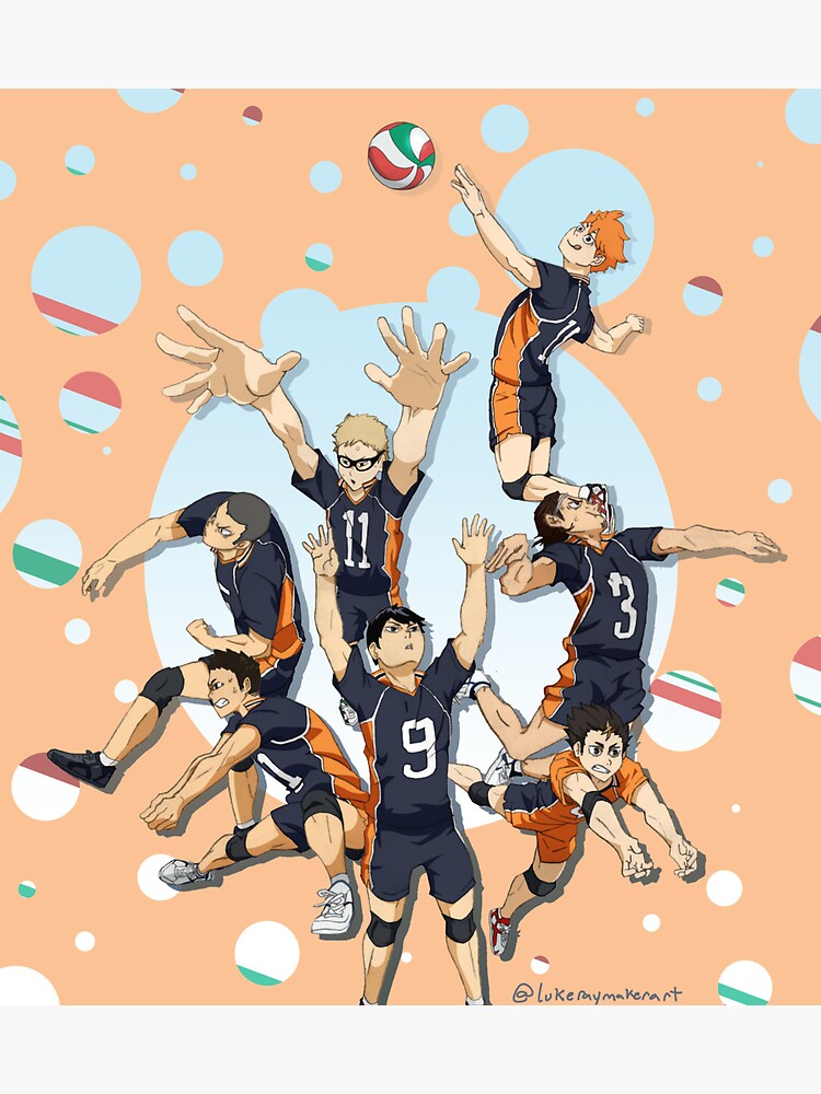 "Haikyuu!! Poster - Karasuno" Sticker for Sale by lukeraymakerart ...