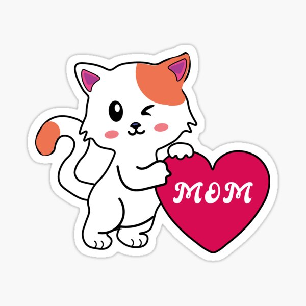 " Lovely Cat stickers -Cat Gift - cats Stickers,gift for Mom" Sticker ...