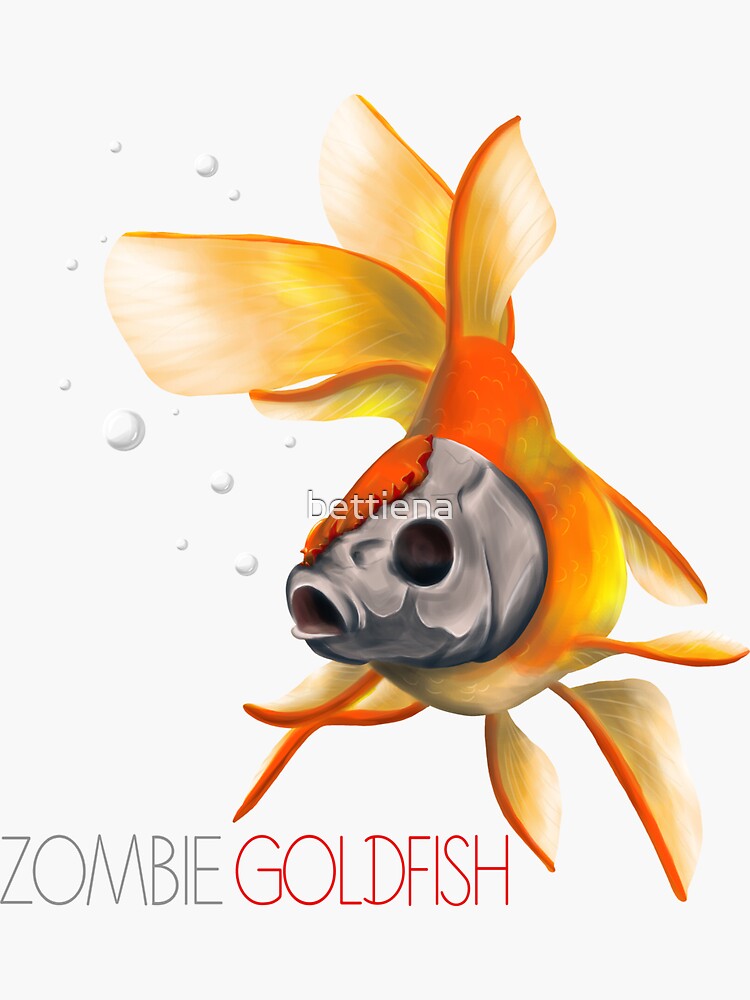 "Zombie Goldfish" Sticker for Sale by bettiena | Redbubble