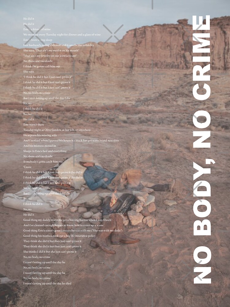 "No Body No Crime Taylor Swift Poster" Sticker for Sale by MaddieGuyton ...