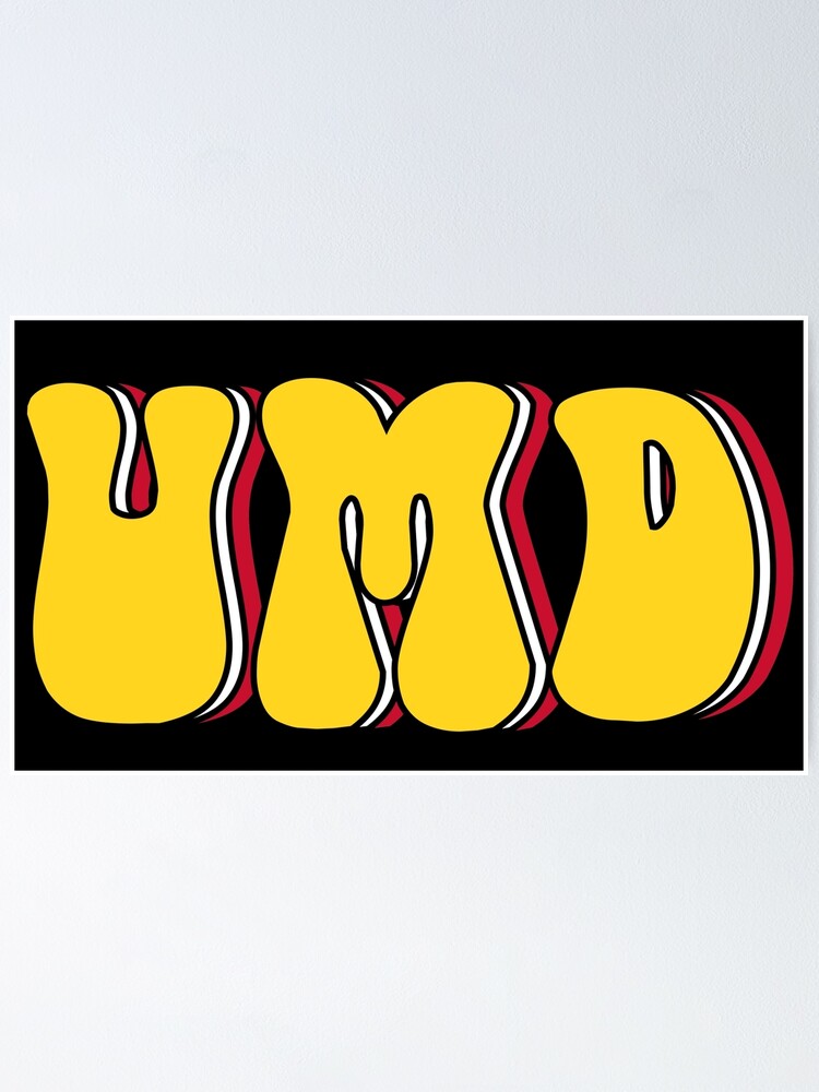 "umd - tall groovy font" Poster by scollegestuff | Redbubble