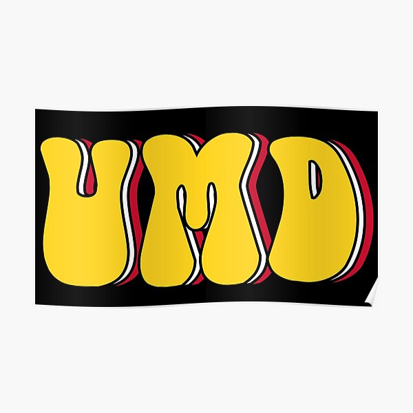 "umd - tall groovy font" Poster by scollegestuff | Redbubble