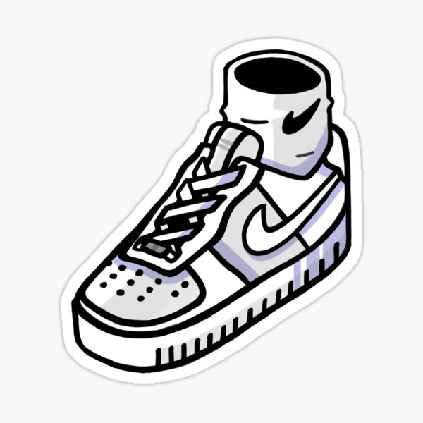 "White shoe AF1" Sticker by PencilPowerr | Redbubble