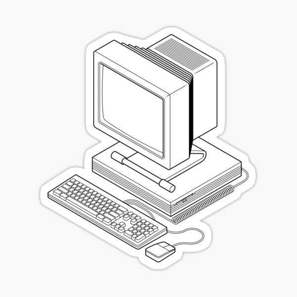 "Classic retro/vintage computer" Sticker for Sale by zern | Redbubble