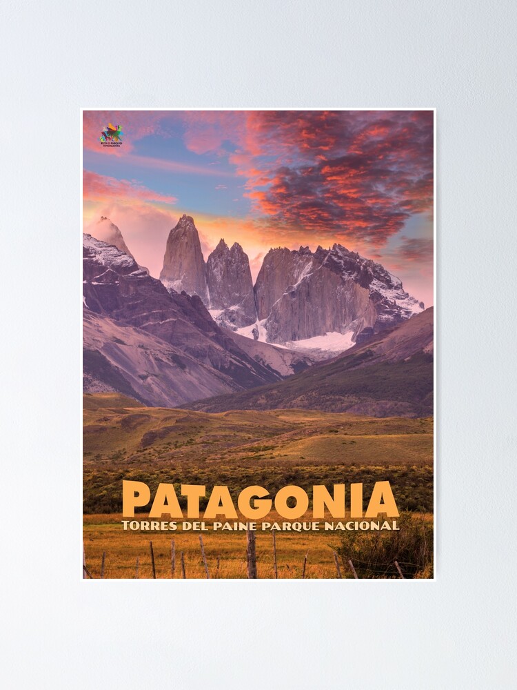 "Vintage-Style Patagonia Travel Poster" Poster for Sale by ...