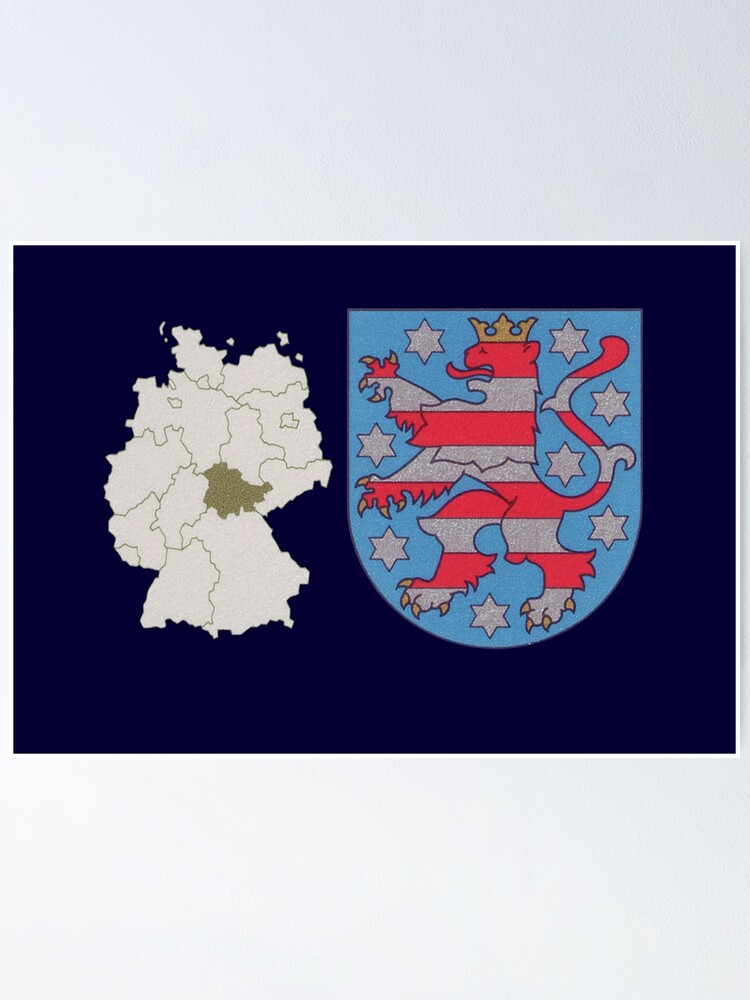 "Thüringen...Thuringia.Coat of Arms with map" Poster by edsimoneit ...