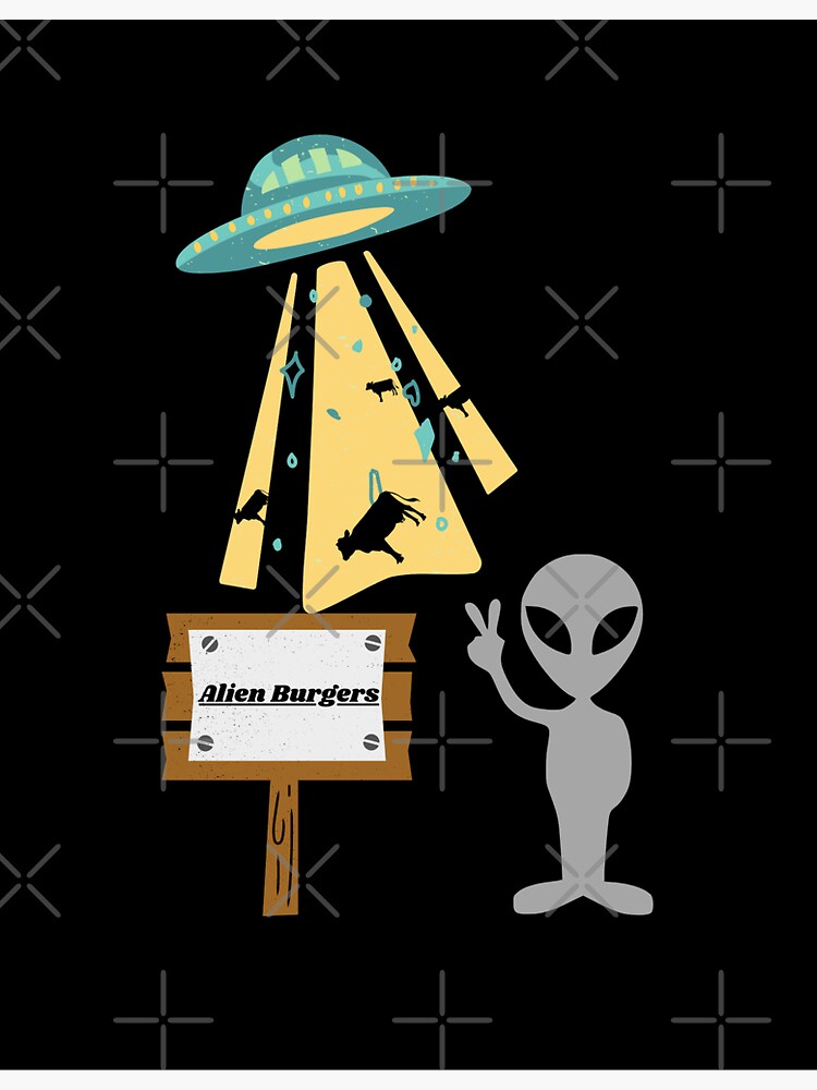 "Alien Burgers" Sticker by HustlingDesigns | Redbubble