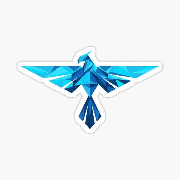 "Geometric Blue Phoenix" Sticker for Sale by RoseBloodCat | Redbubble